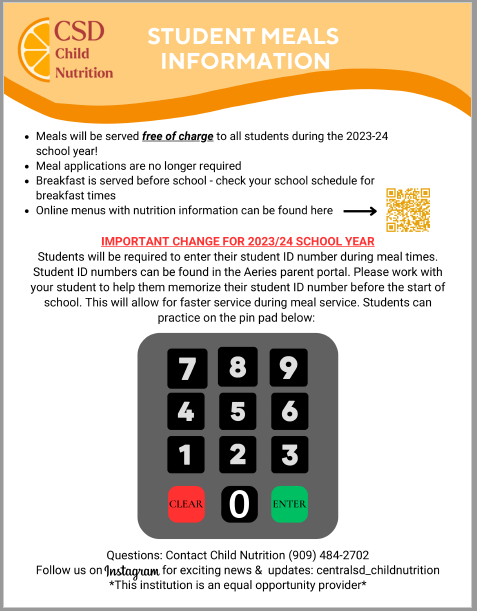 Student Meals Information | Cucamonga Middle School
